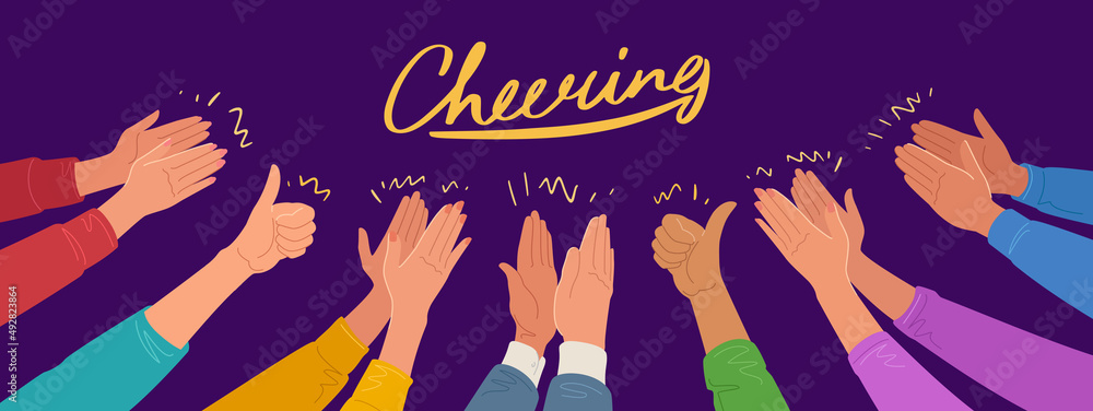 Applause, cheering concept. Crowd cheers and clap hands vector ...