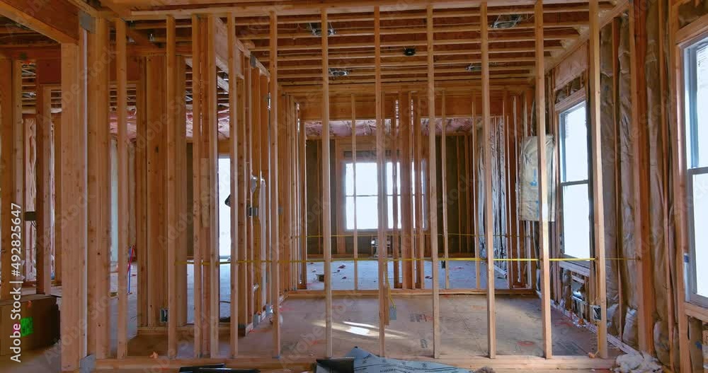 Timber frame house, real estate. stick built home under construction ...