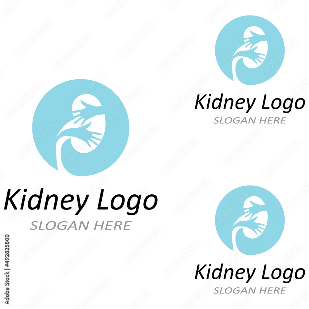 Kidney health and kidney care logo using icon design concept vector ...