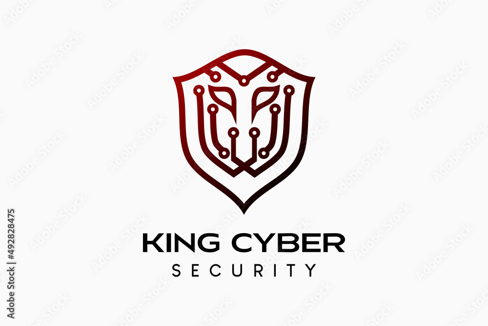 Cyber security logo design with creative abstract shield concept in the ...