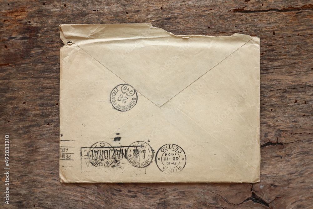 Old Envelope on a original 1800s wooden background Stock Photo | Adobe ...