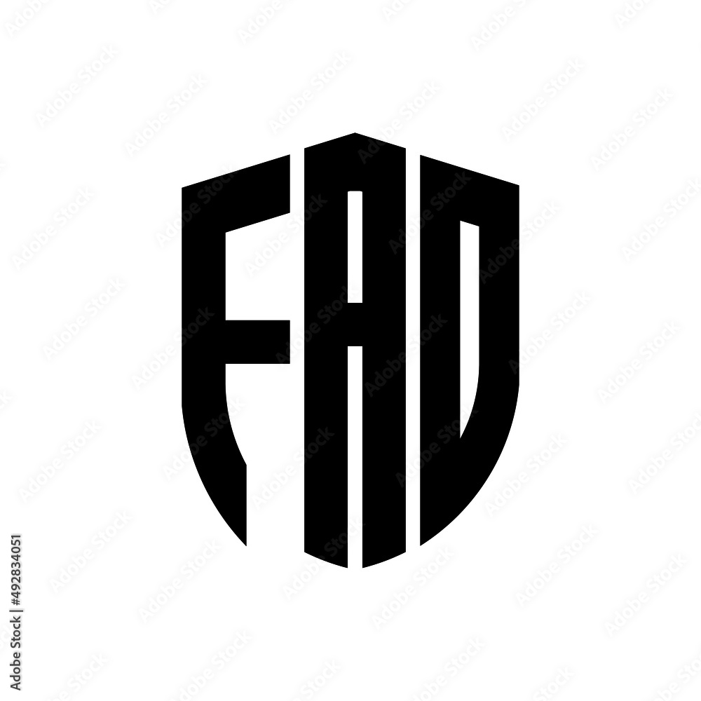 FAD letter logo design. FAD modern letter logo with black background ...