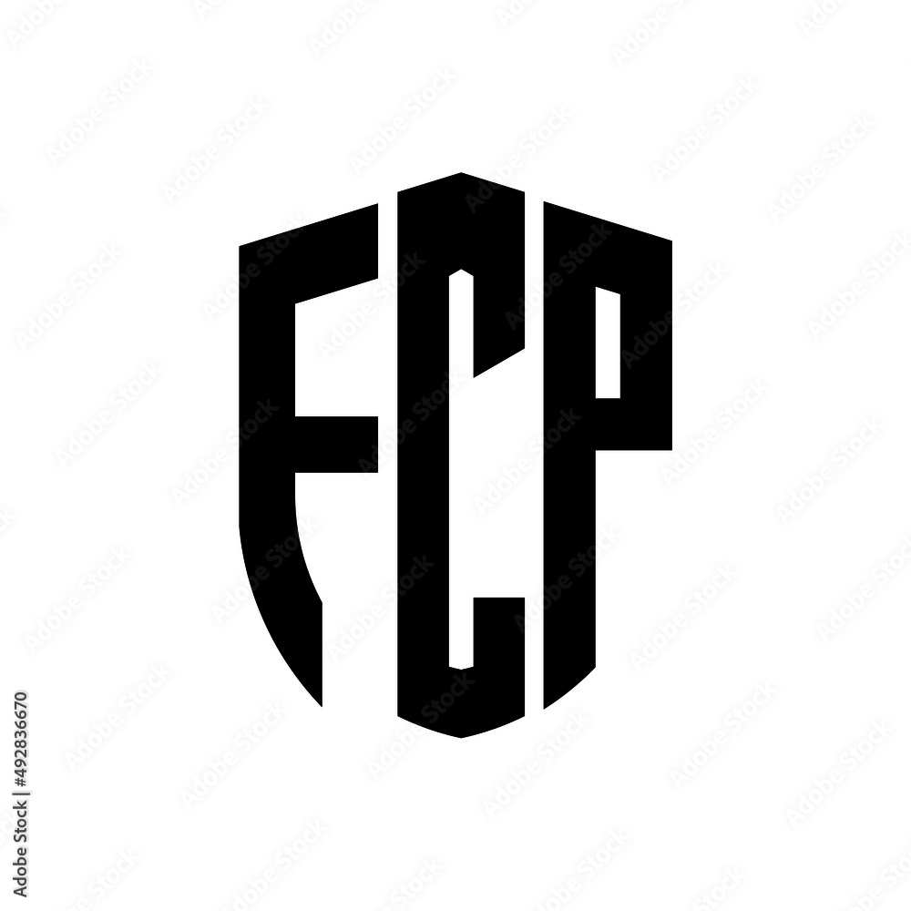 FCP letter logo design. FCP modern letter logo with black background ...