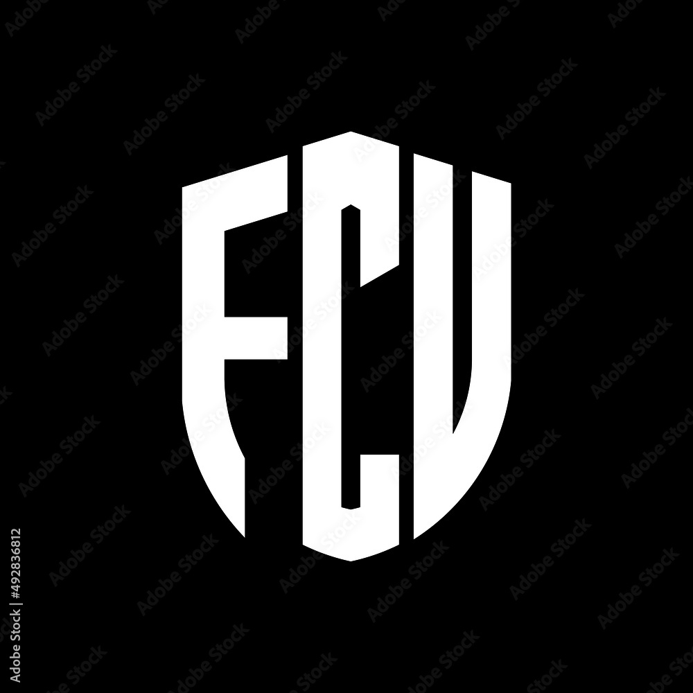 FCV letter logo design. FCV modern letter logo with black background ...