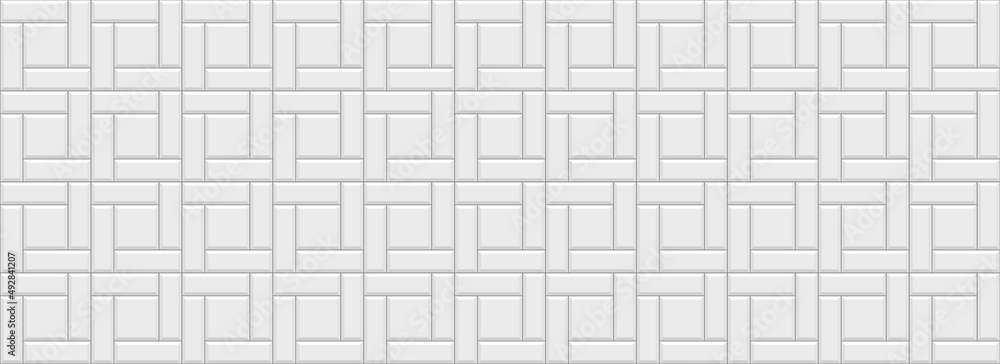 Tile subway. White brick wall. Seamless metro background. Kitchen ...