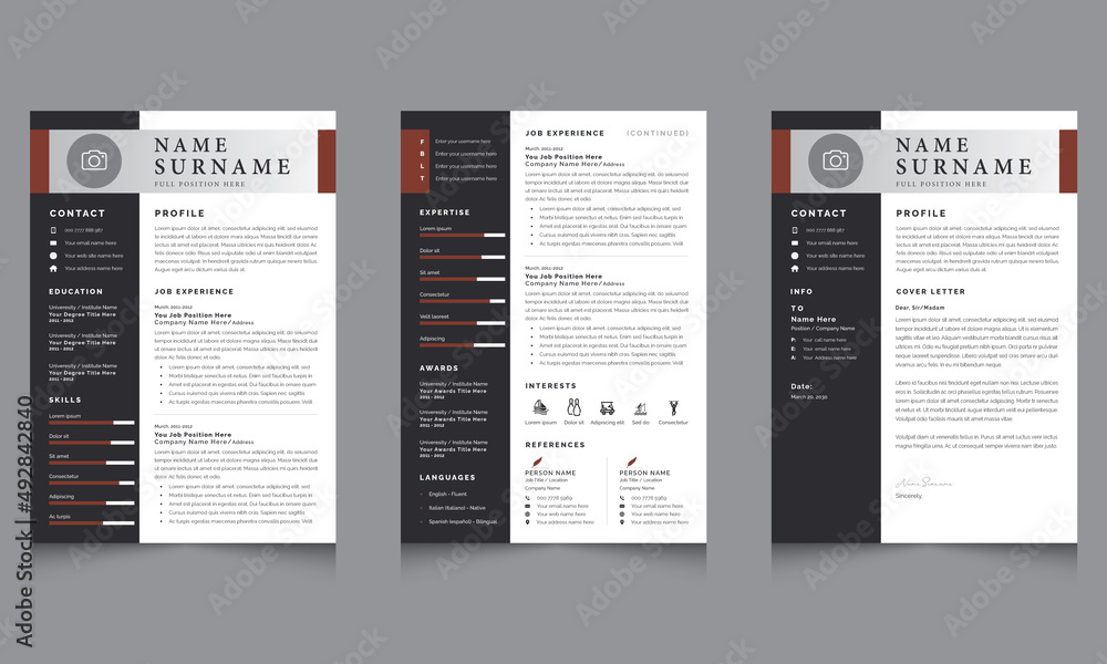 Creative Resume Layout with Professional Resume and Cover Letter ...