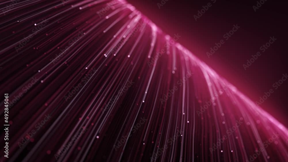 Abstract Light Fiber Strings Flowing Background Loop/ 4k animation of ...