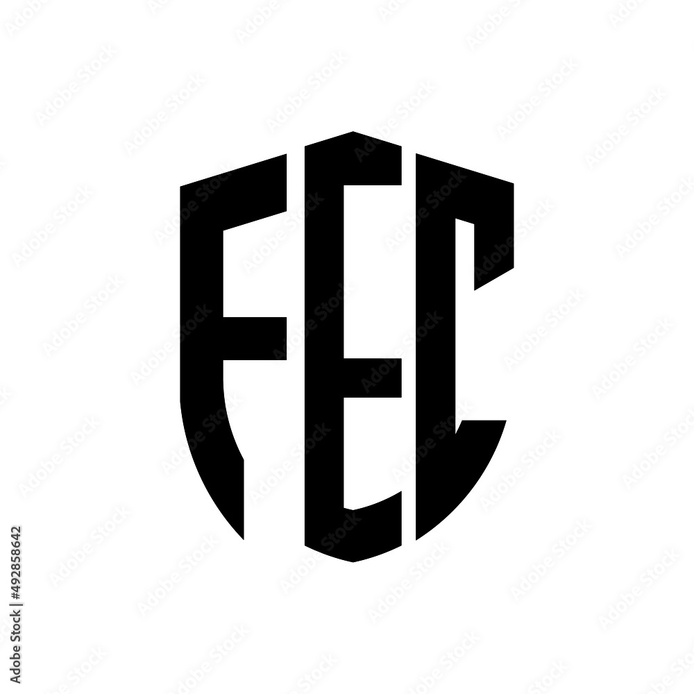 FEC letter logo design. FEC modern letter logo with black background ...