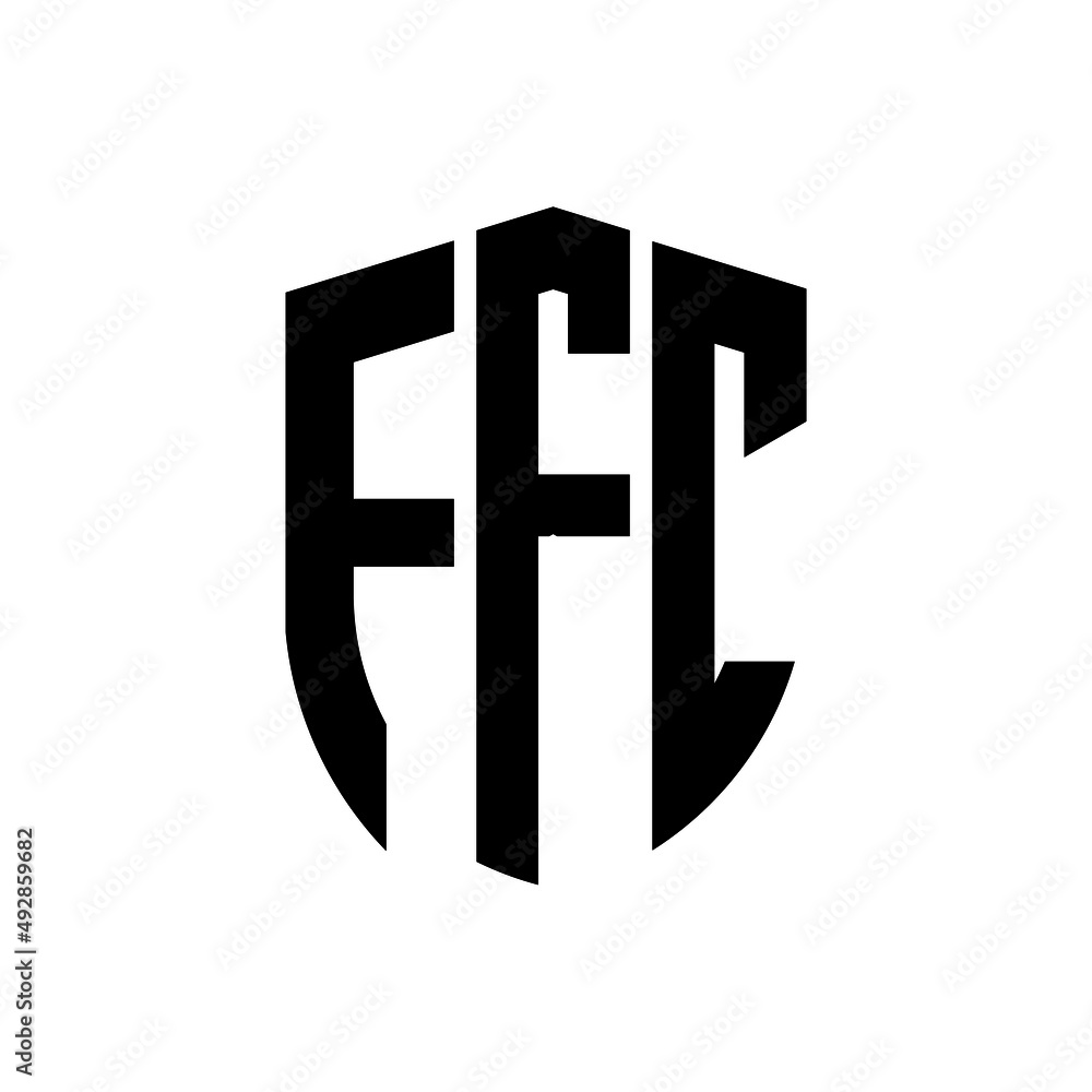 FFC letter logo design. FFC modern letter logo with black background ...