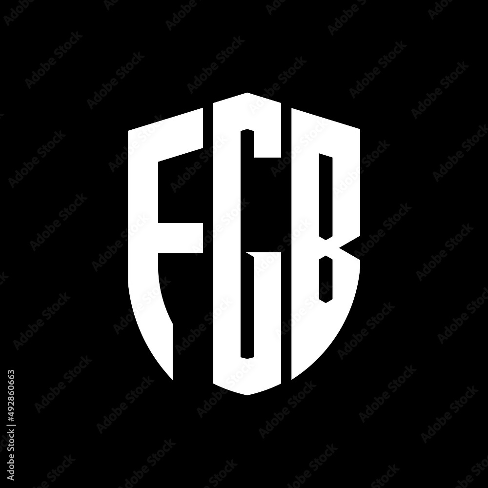 FGB letter logo design. FGB modern letter logo with black background ...