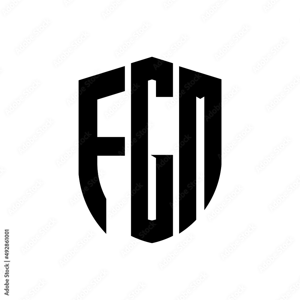FGM letter logo design. FGM modern letter logo with black background ...