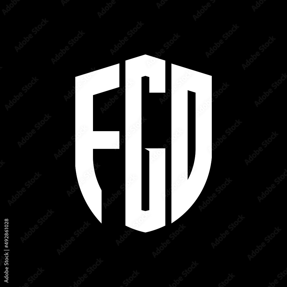 FGO letter logo design. FGO modern letter logo with black background ...