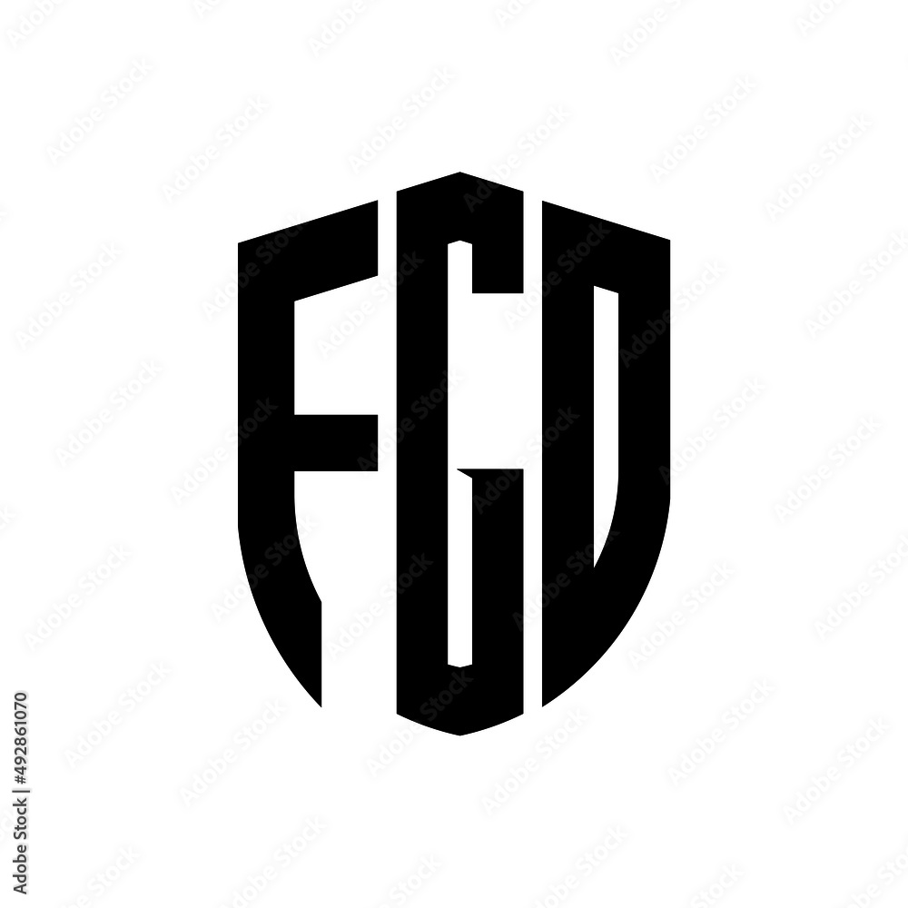 FGO letter logo design. FGO modern letter logo with black background ...