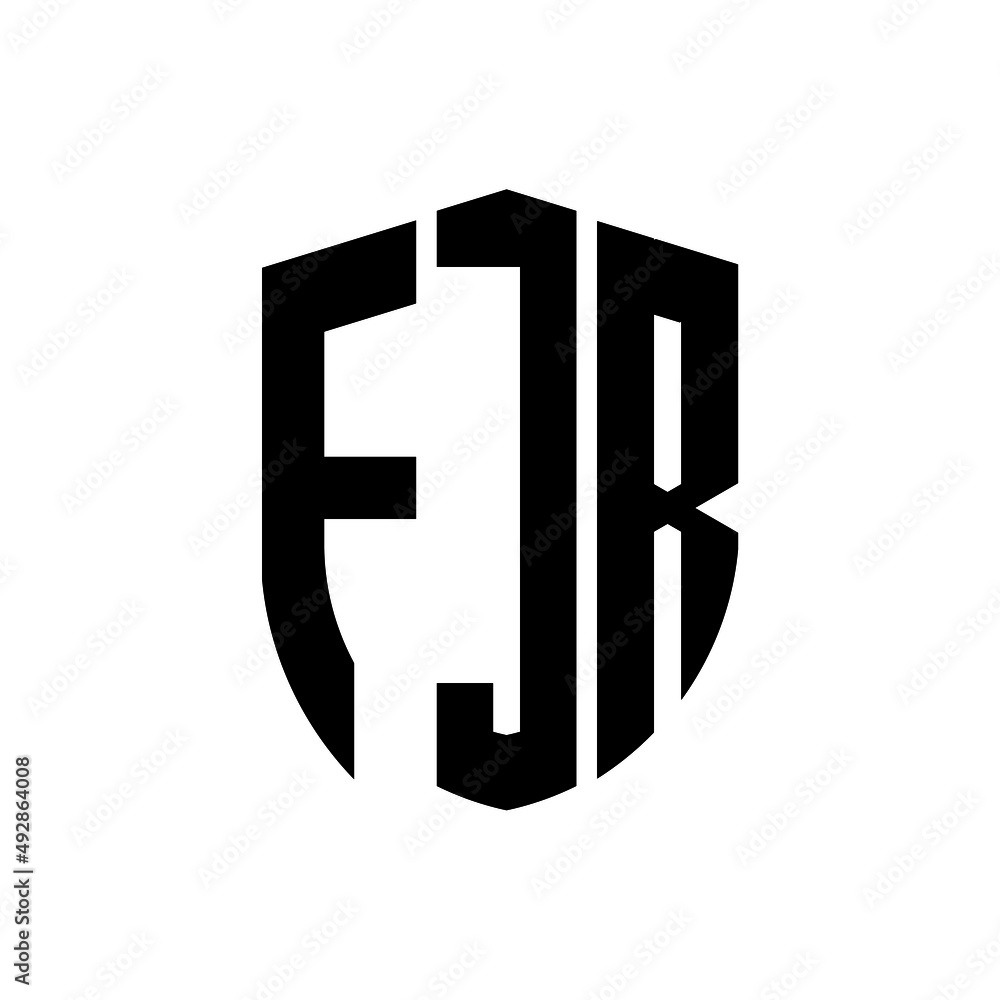 FJR letter logo design. FJR modern letter logo with black background ...