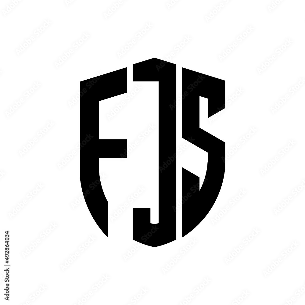 FJS letter logo design. FJS modern letter logo with black background ...