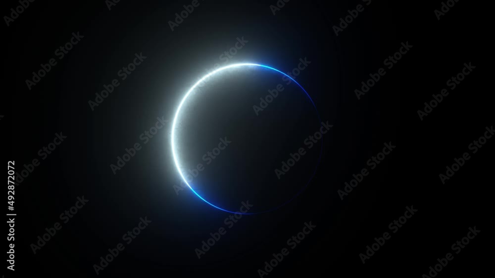 Multicolored neon circle. Motion background seamless loop. Abstract ...