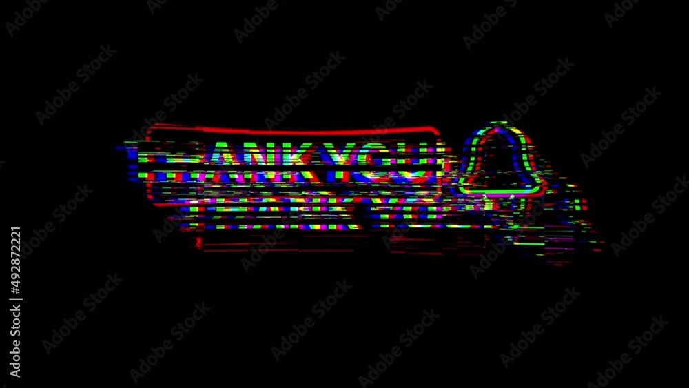 Vidéo Stock Thank You button with Bell. Seamless loop animated text ...