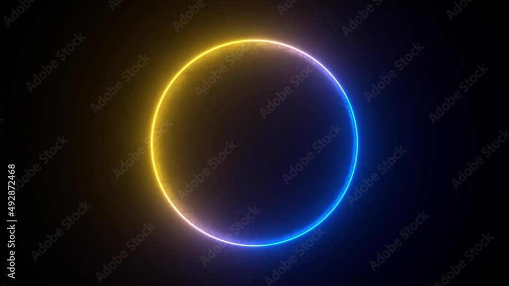 Multicolored neon circle. Motion background seamless loop. Abstract ...