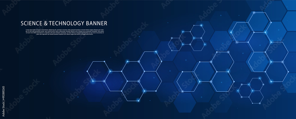 Science technology banner. Futuristic wallpapers, stylish landing page ...