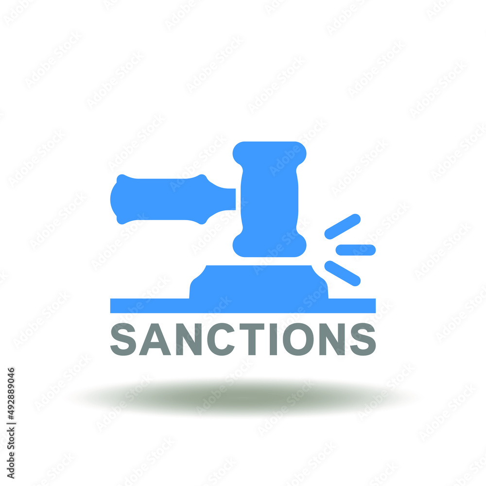 Vector illustration of sanctions word with gavel. Icon of embargo ... Vector illustration of sanctions word with gavel. Icon of embargo ...