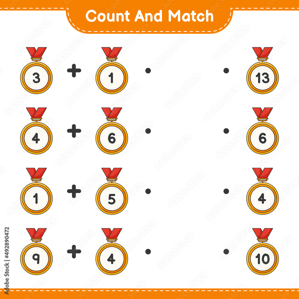 Count and match, count the number of Trophy and match with the right ...