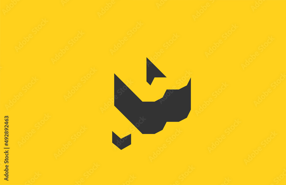 yellow black w alphabet letter icon logo with shadow design. Creative ...