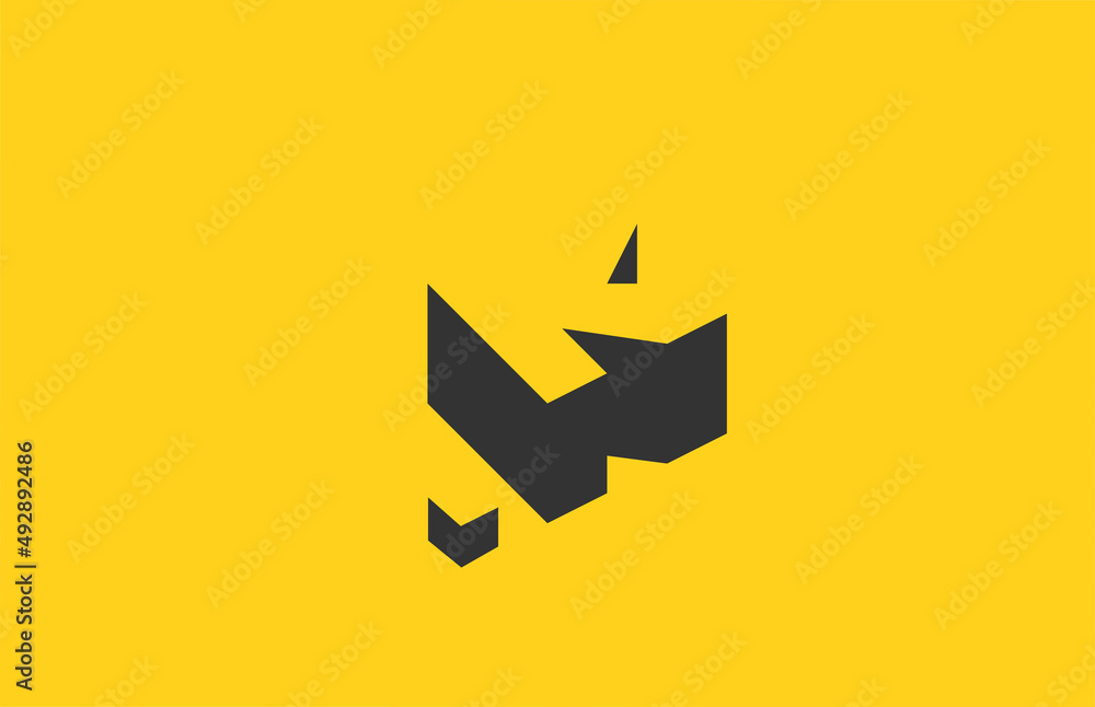 yellow black k alphabet letter icon logo with shadow design. Creative ...