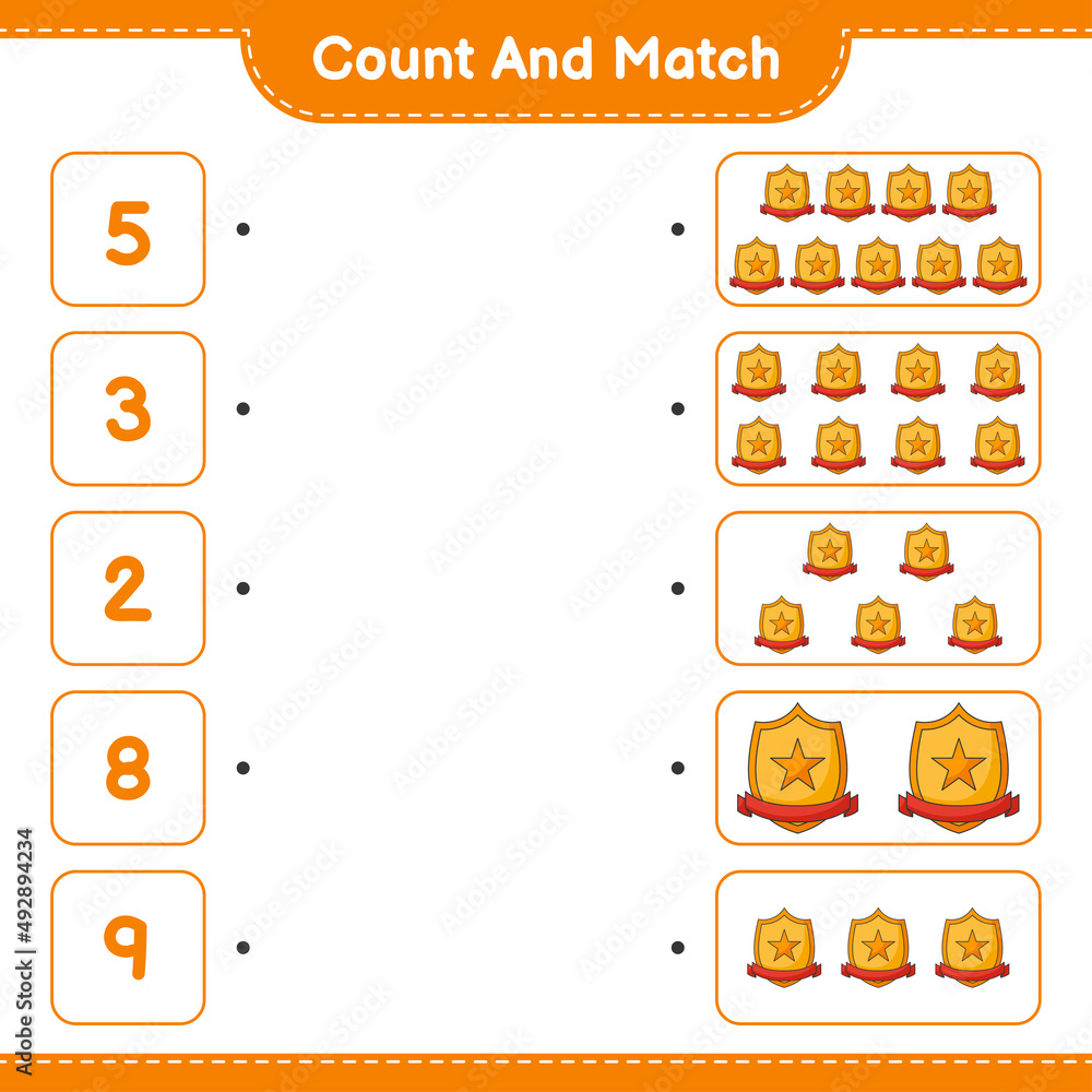 Count and match, count the number of Trophy and match with the right ...