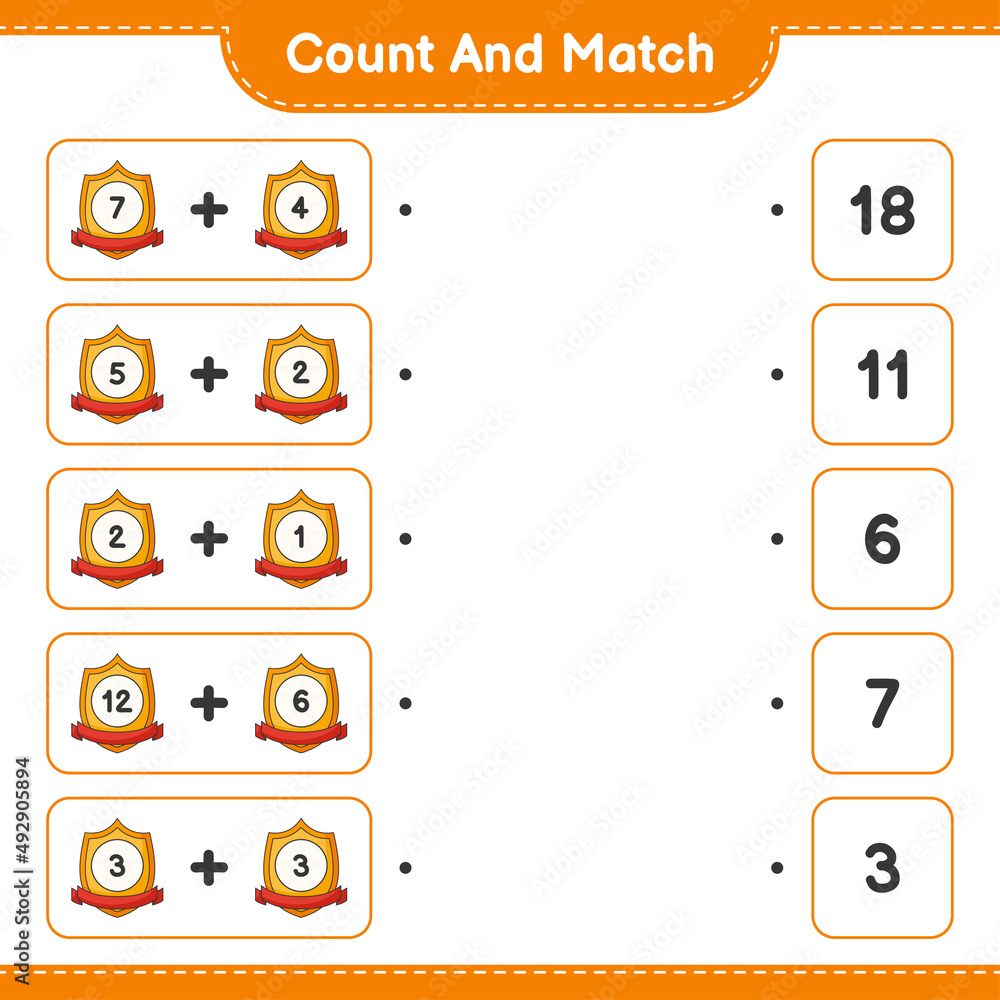 Count and match, count the number of Trophy and match with the right ...