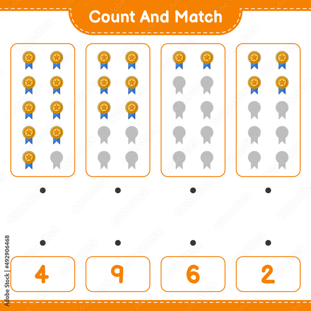 Count and match, count the number of Trophy and match with the right ...