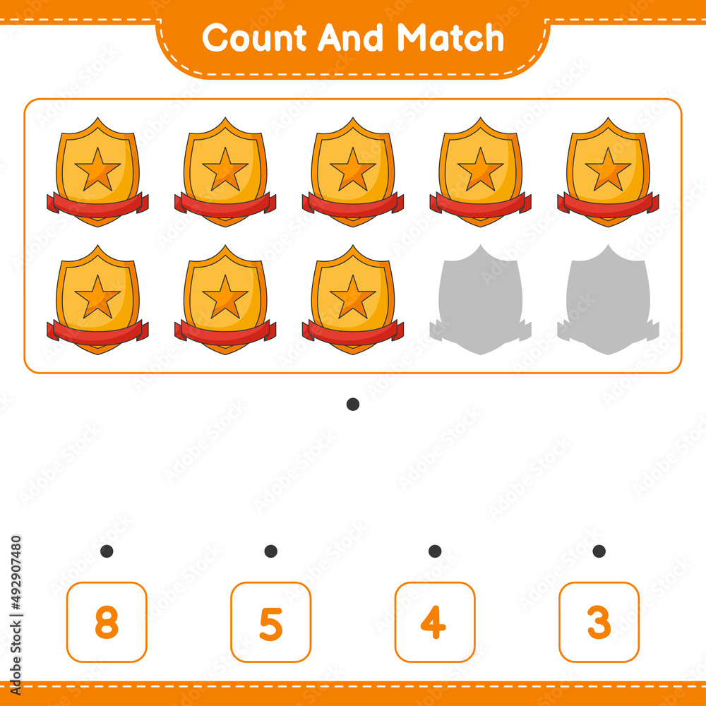 Count and match, count the number of Trophy and match with the right ...