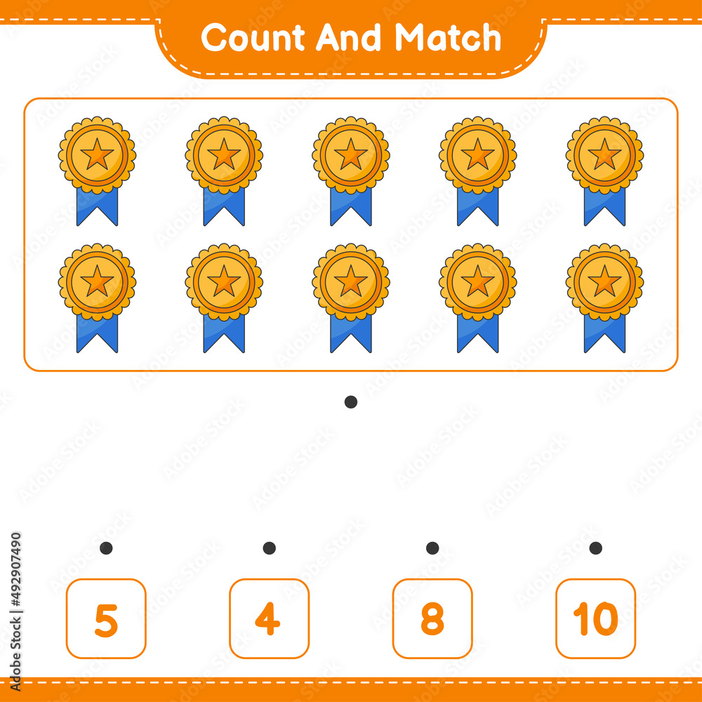 Count and match, count the number of Trophy and match with the right ...