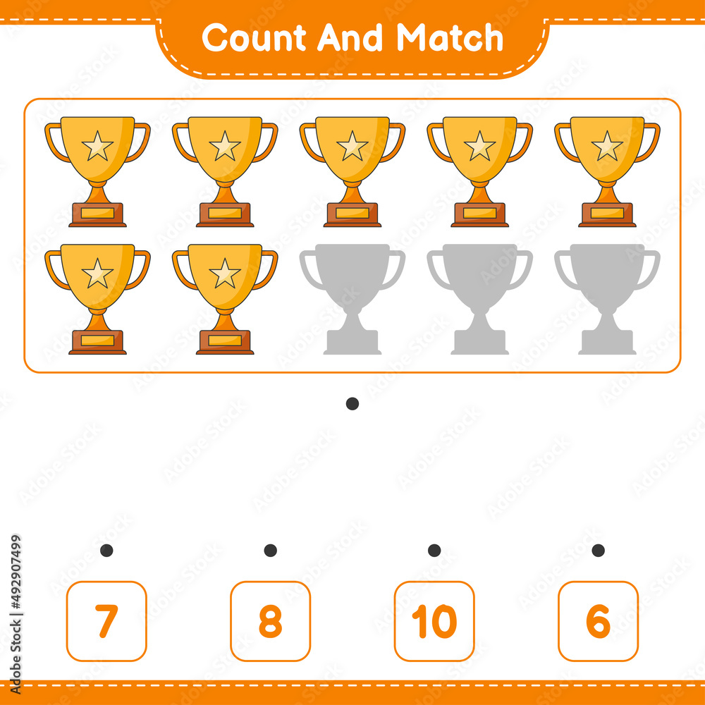 Count and match, count the number of Trophy and match with the right ...