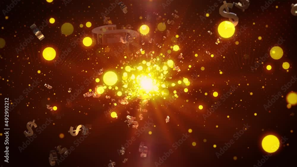 gold dollar sign particle loop animation vídeo do Stock | Adobe Stock