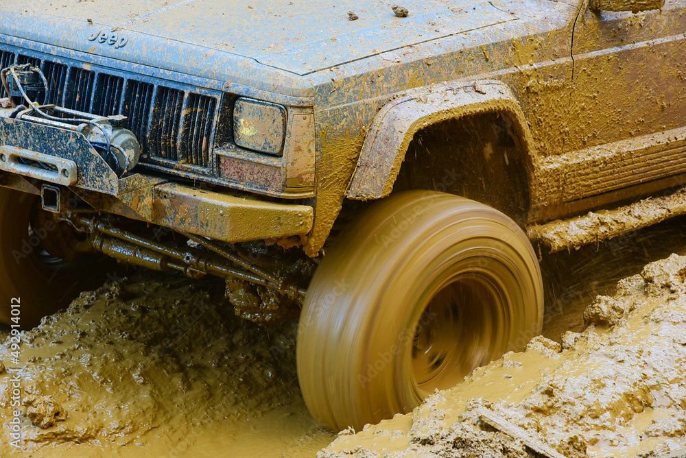 Gua Musang, Kelantan, Malaysia, 24.2.2020 - A convoy of 4X4 wheel drive ...