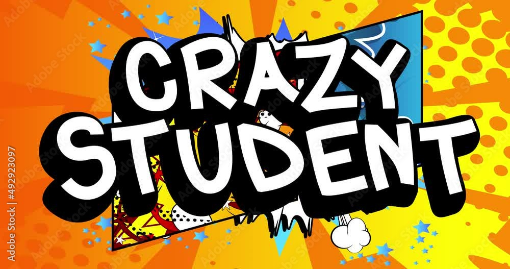 Crazy Student. Motion poster. 4k animated Comic book education related ...