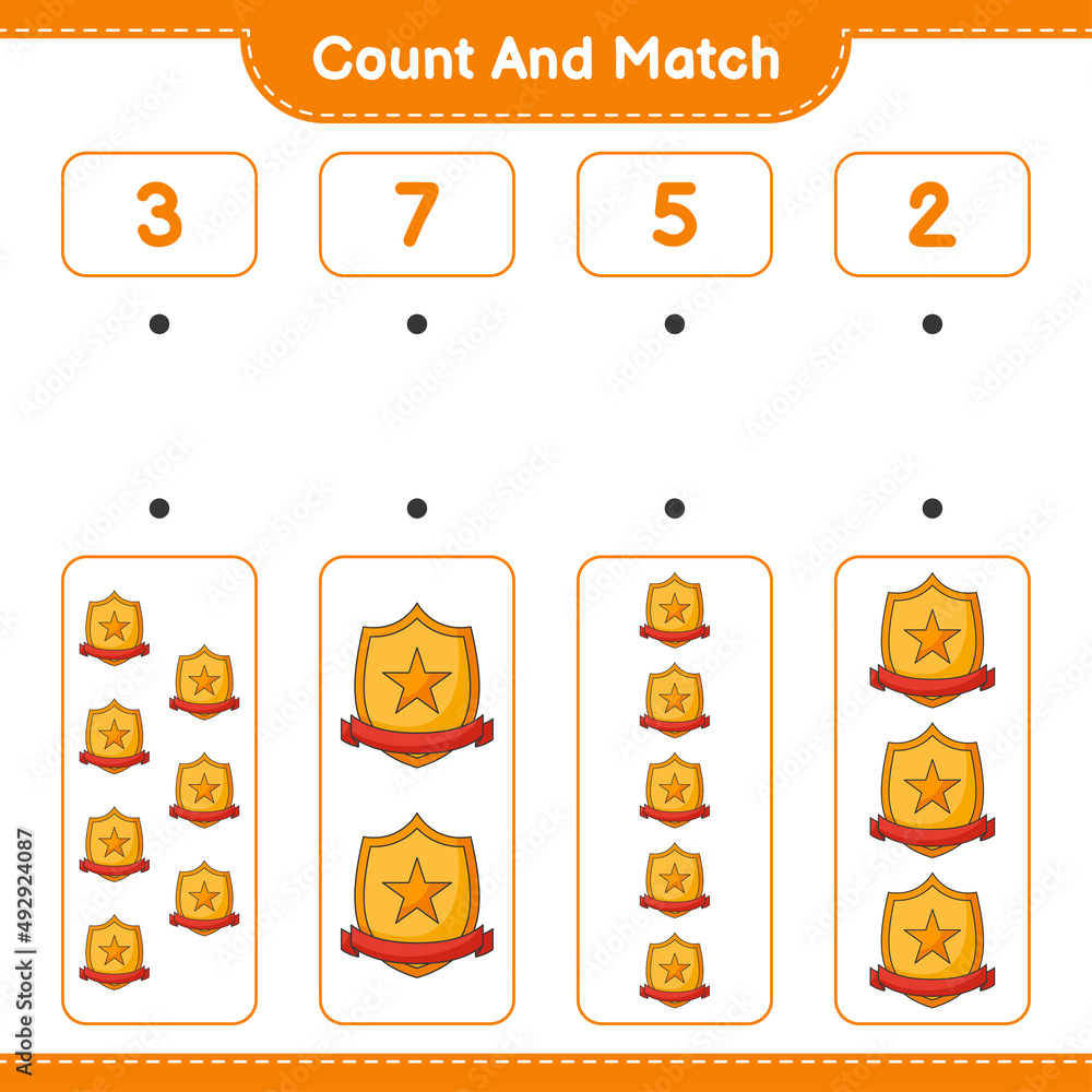Count and match, count the number of Trophy and match with the right ...
