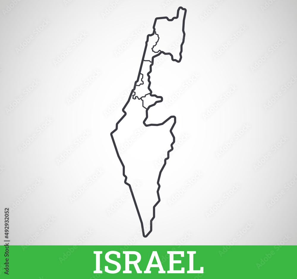 Simple outline map of Israel. Vector graphic illustration. Stock Vector ...
