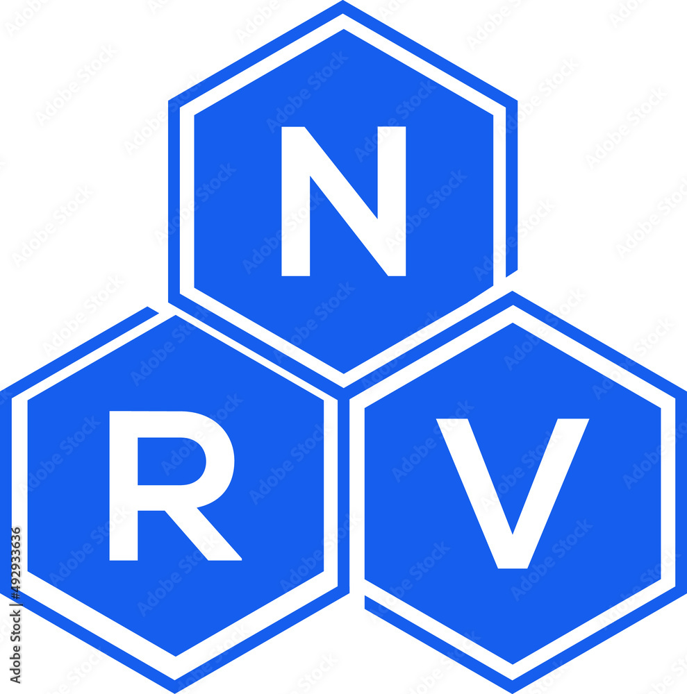 NRV letter logo design on White background. NRV creative initials ...