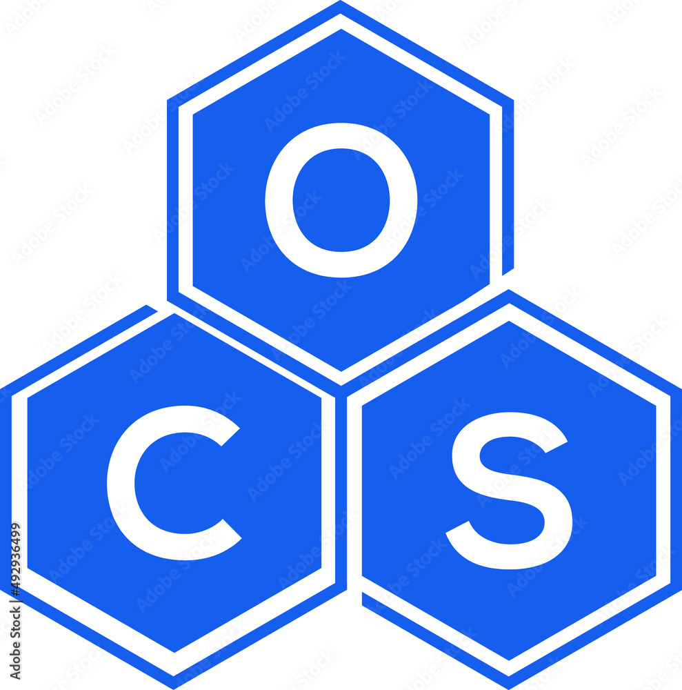 OCS letter logo design on White background. OCS creative initials ...