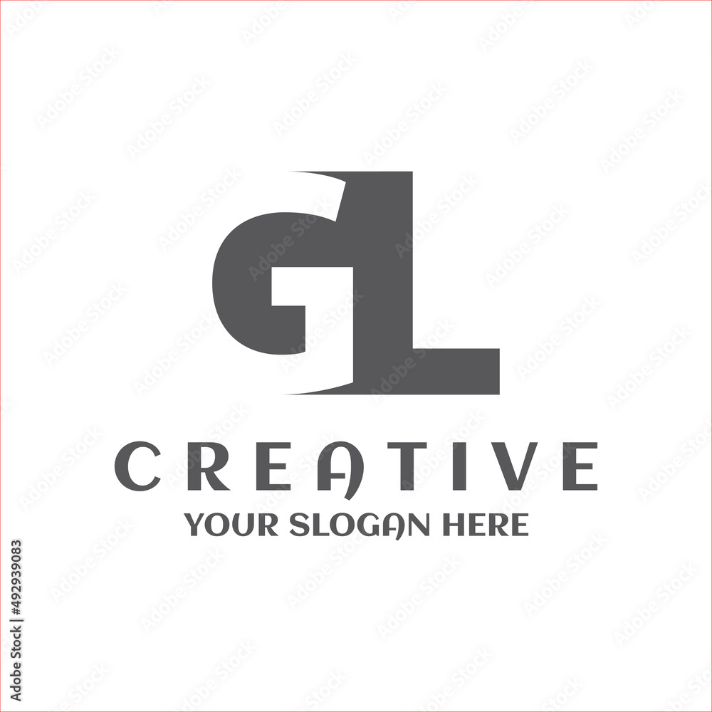 Creative minimal GL capital logo symbol. typography GL letter emblem ...