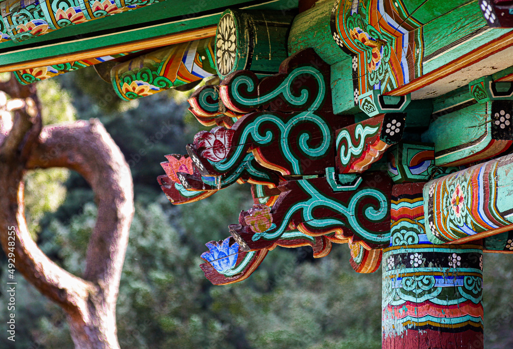 Korean hanok roof. traditional pattern Stock Photo | Adobe Stock