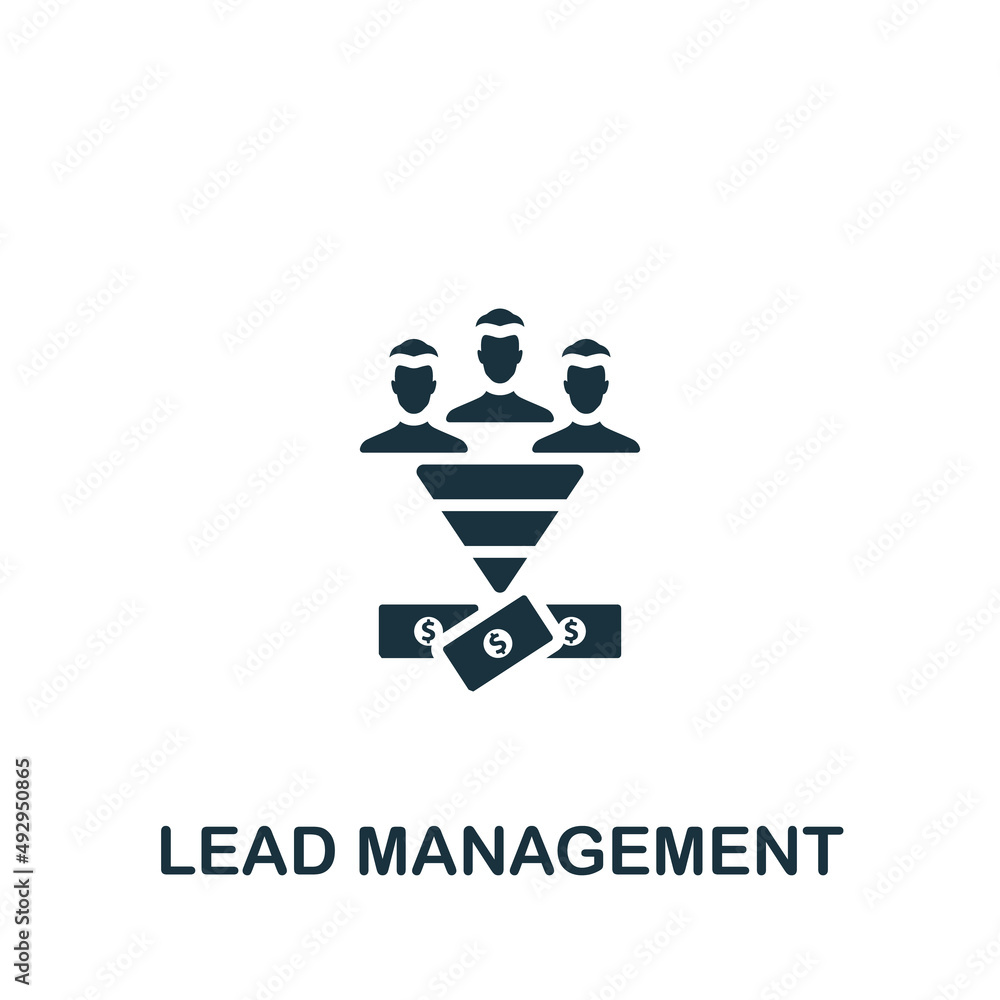 Lead Management icon. Monochrome simple icon for templates, web design ...