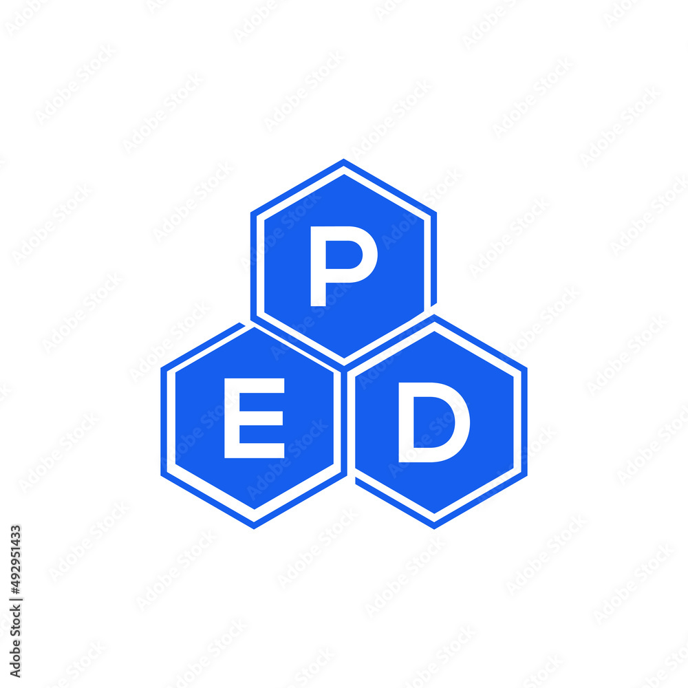 PED letter logo design on White background. PED creative initials ...