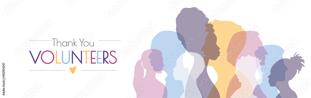 Thank you Volunteers banner. Stock Vector | Adobe Stock