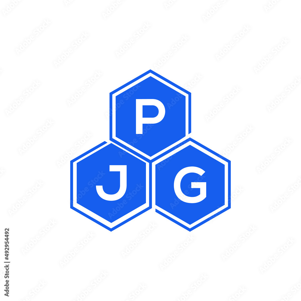 PJG letter logo design on White background. PJG creative initials ...