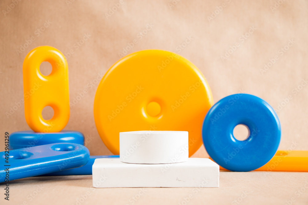 Pastel background with colorful shapes for branding and packaging ...