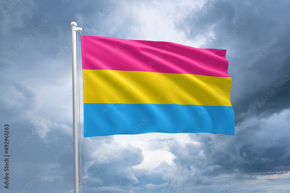 LGBTQIA+ Pansexual pride flag. Pansexuality flag symbol in the lgbt community Stock Illustration ...
