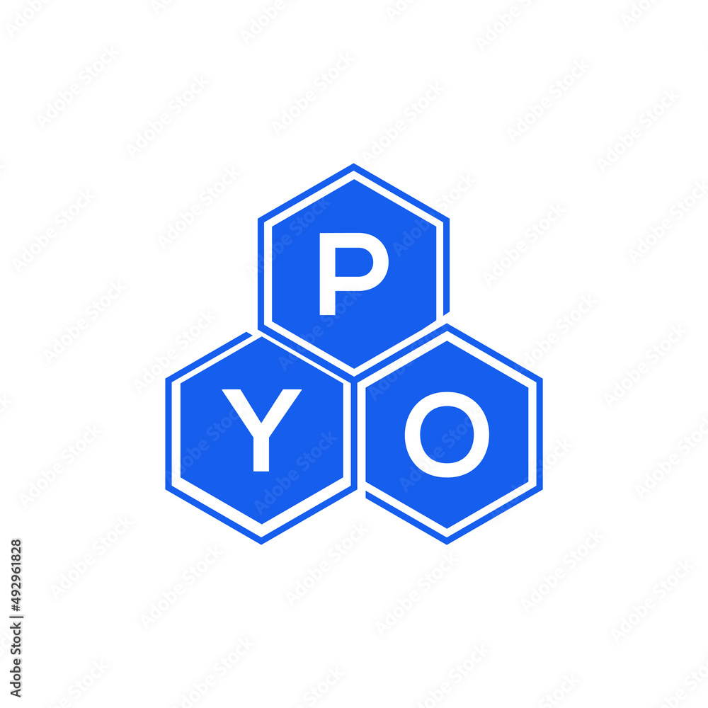 PYO letter logo design on White background. PYO creative initials ...