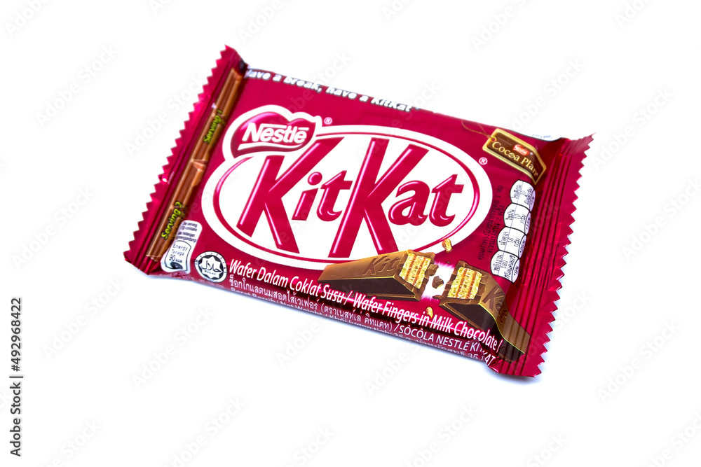 Kota Kinabalu, Malaysia - August 16, 2017: Kit Kat Chocolate Milk Wafer ...